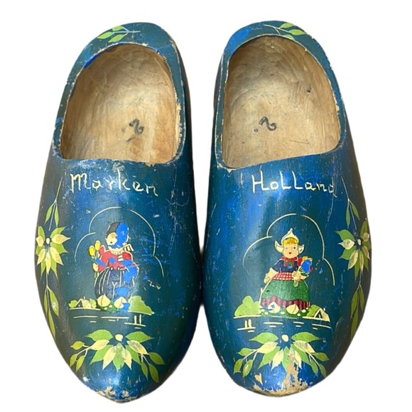 Vintage | Other | Vintage Handpainted Dutch Wooden Clogs Holland ...